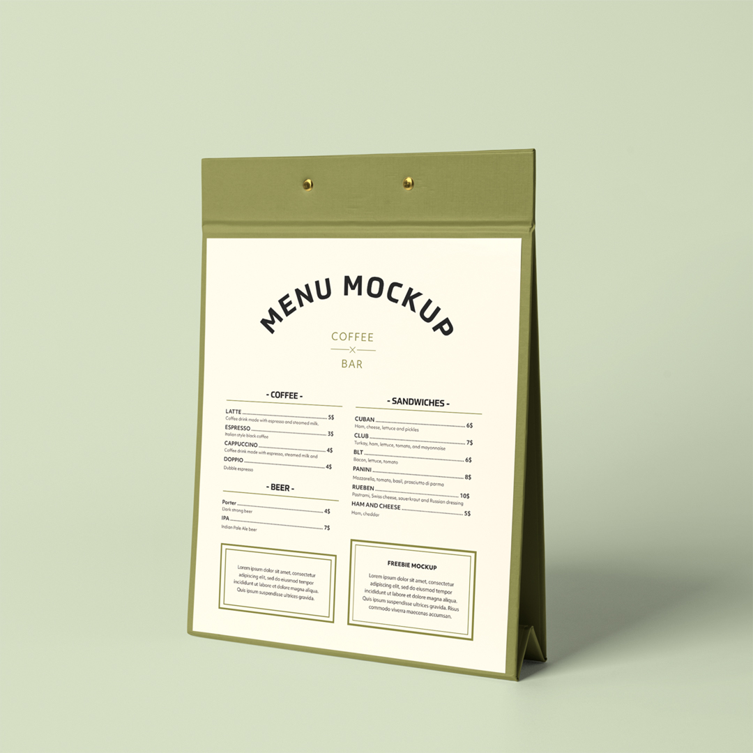 Menu Stand PSD Mockup — Mr.Mockup | Graphic Design Freebies