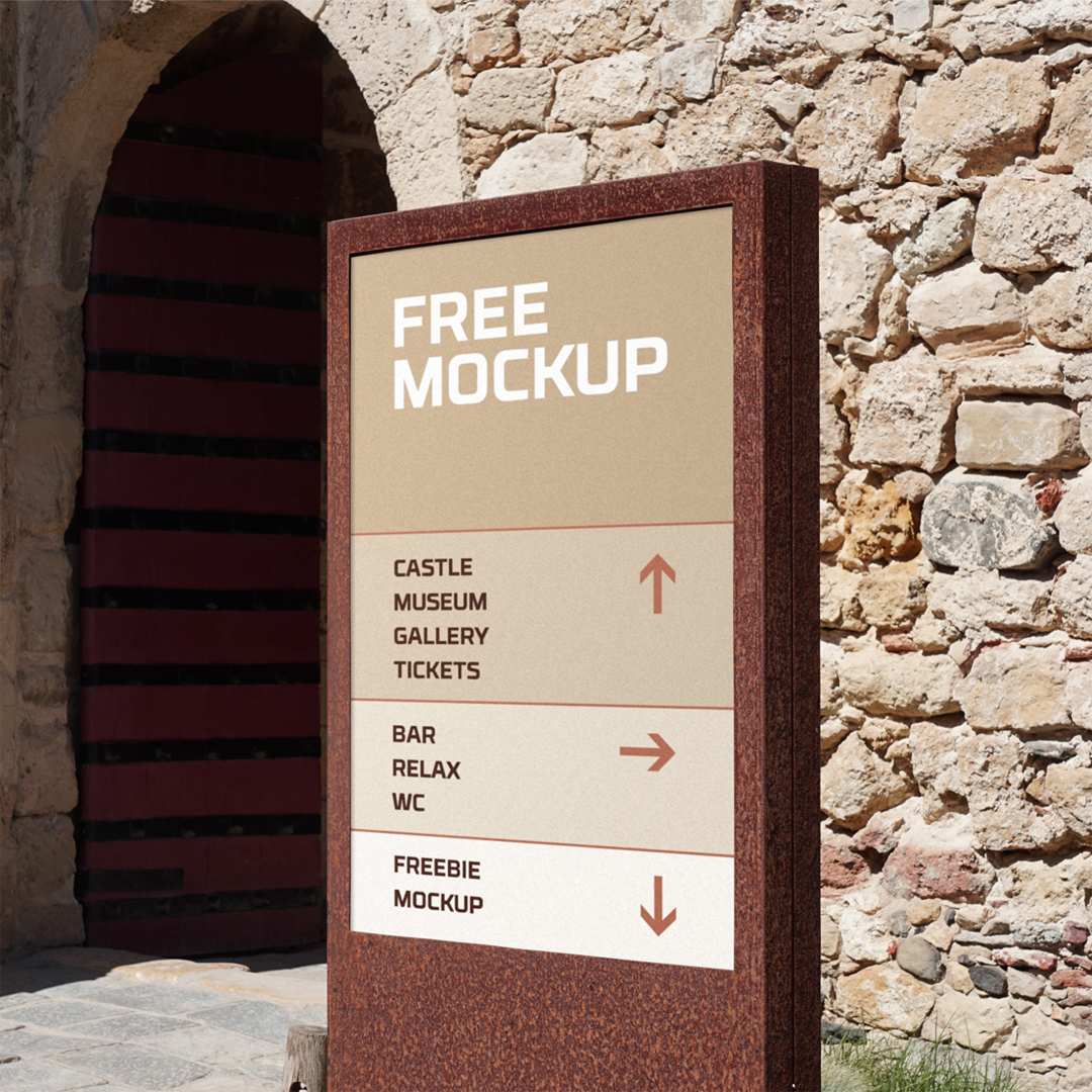 Wayfinding Sign Mockup — Mr.Mockup | Graphic Design Freebies