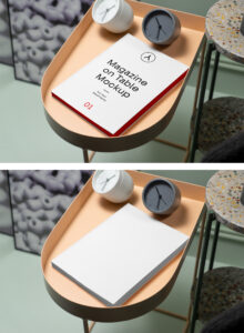 Magazine on Table PSD Mockup — Mr.Mockup | Graphic Design Freebies