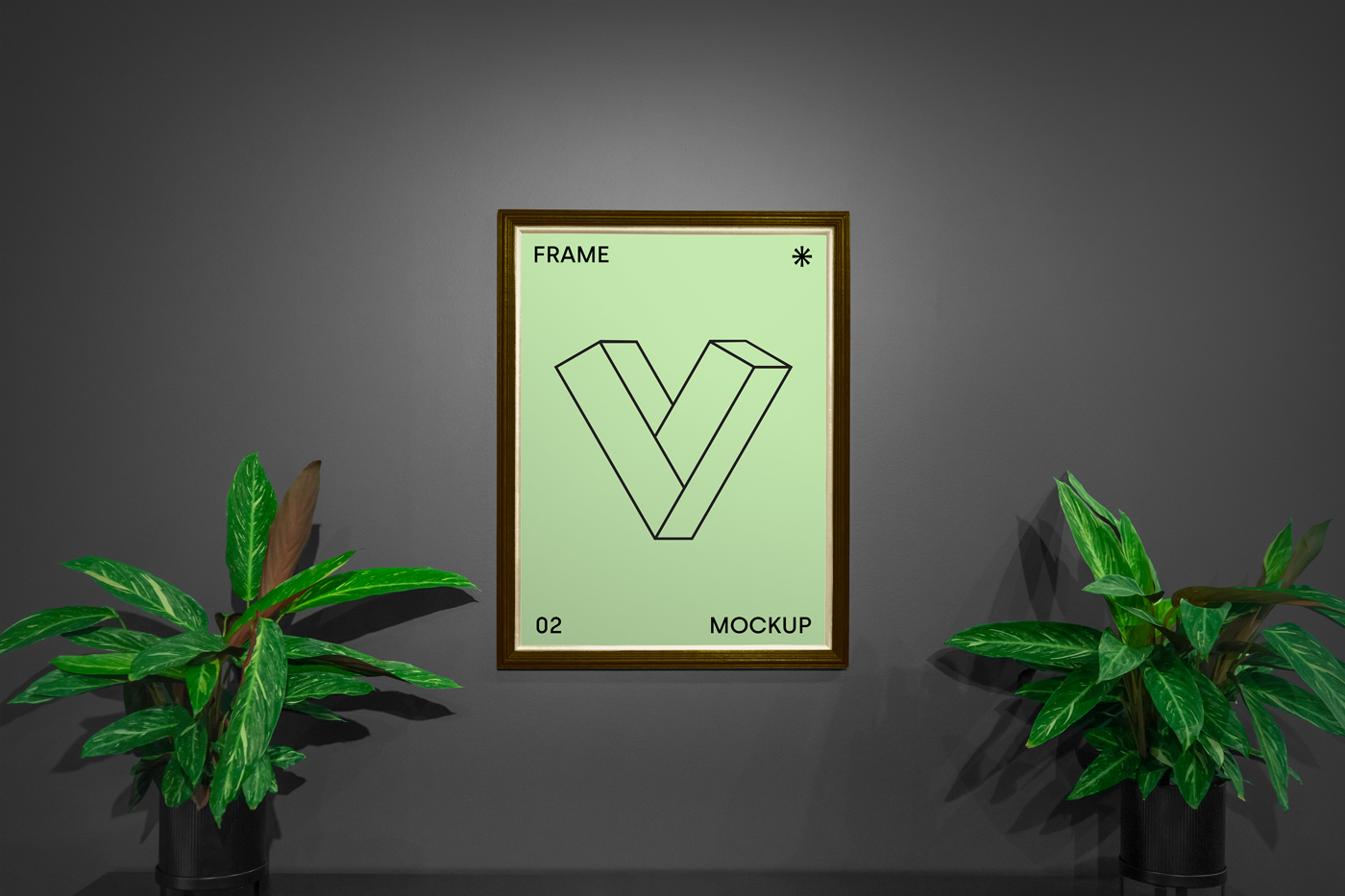 Poster with Plants Mockup — Mr.Mockup | Graphic Design Freebies