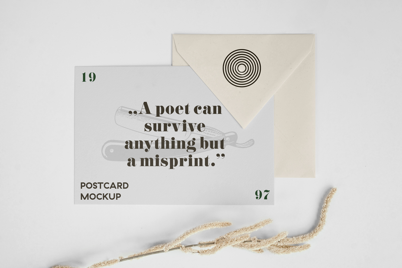 Horizontal Postcard and Envelope Mockup — Mr.Mockup | Graphic Design ...