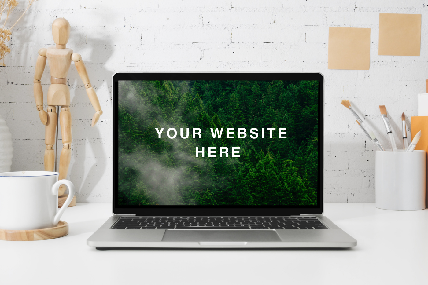 Retina MacBook Workspace Mockup — Mr.Mockup