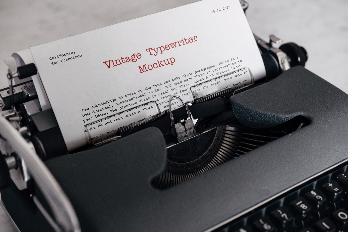 Vintage Typewriter Mockup — Mr.Mockup | Graphic Design Freebies