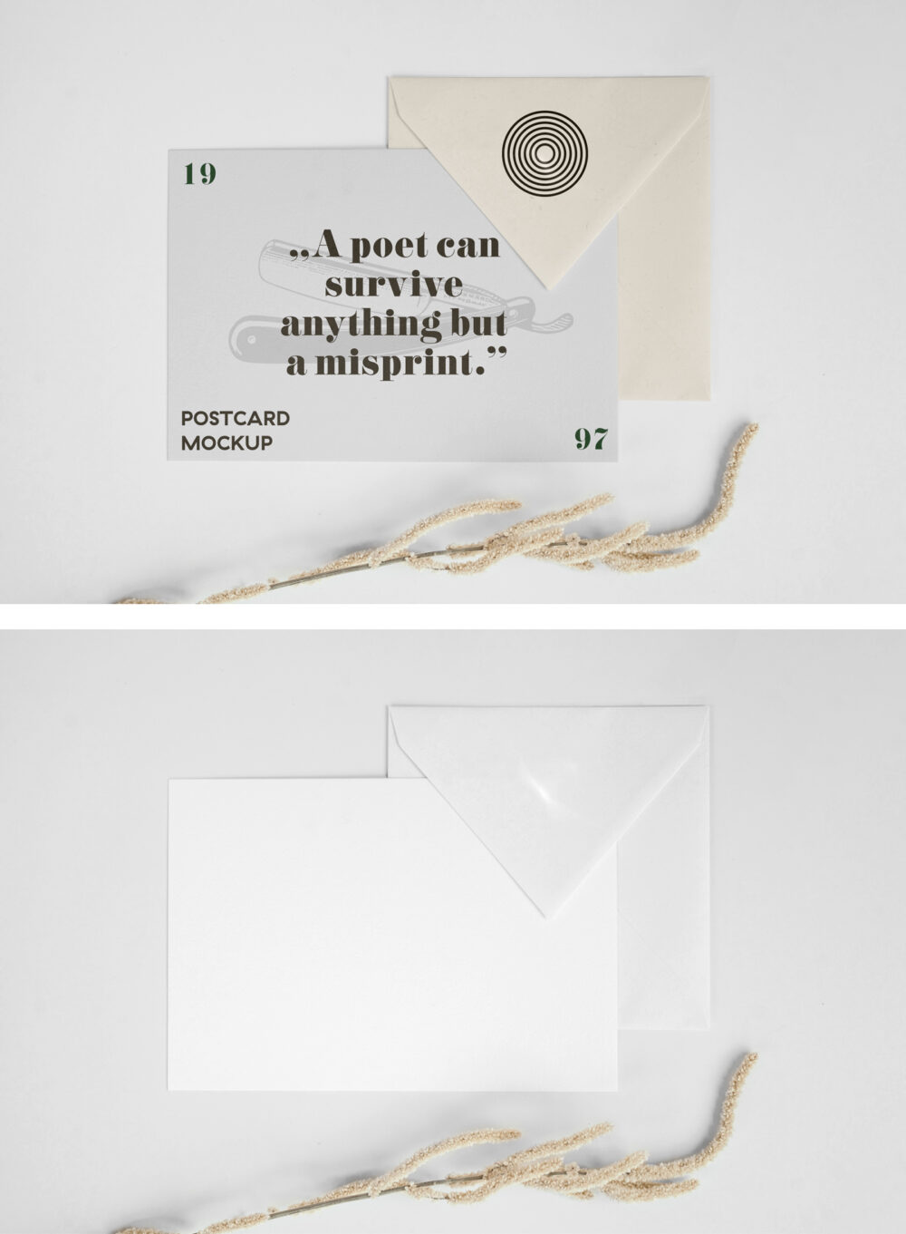 Horizontal Postcard and Envelope Mockup — Mr.Mockup | Graphic Design ...