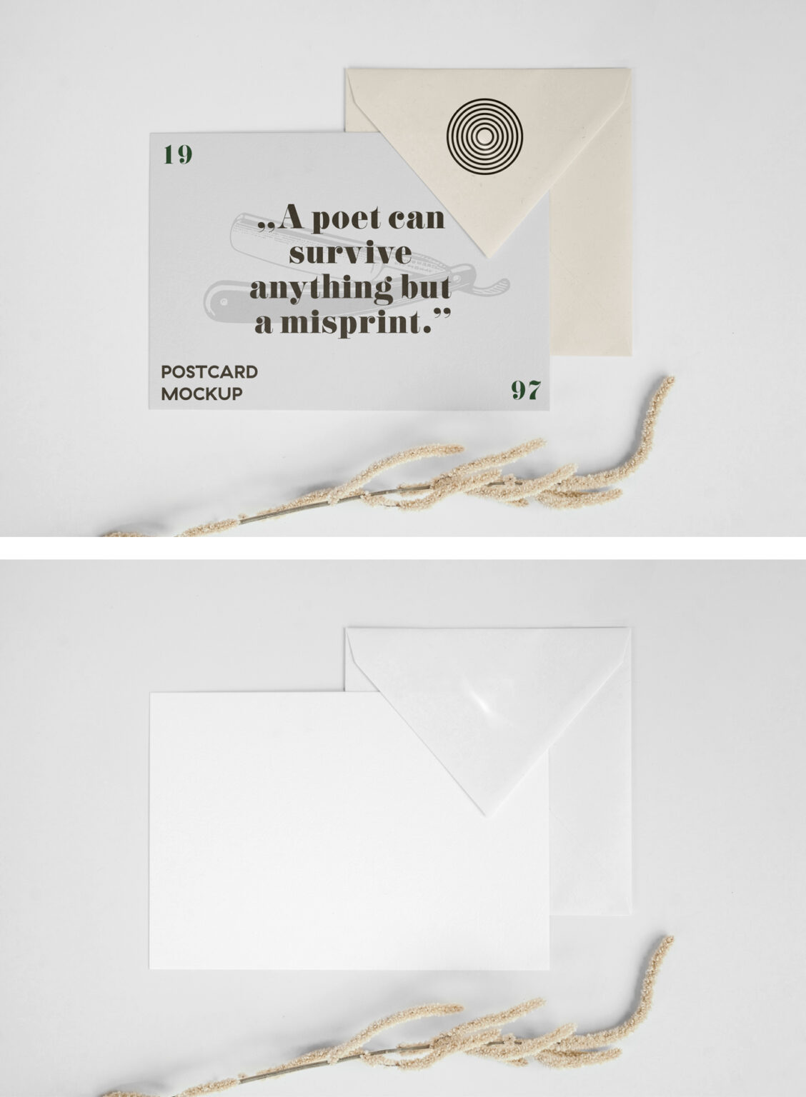 Horizontal Postcard and Envelope Mockup — Mr.Mockup | Graphic Design ...