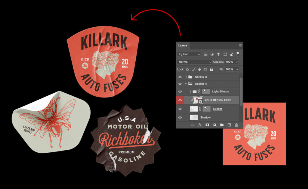 Sticker Mockups — PSD Mockups & Freebies | Mr.Mockup