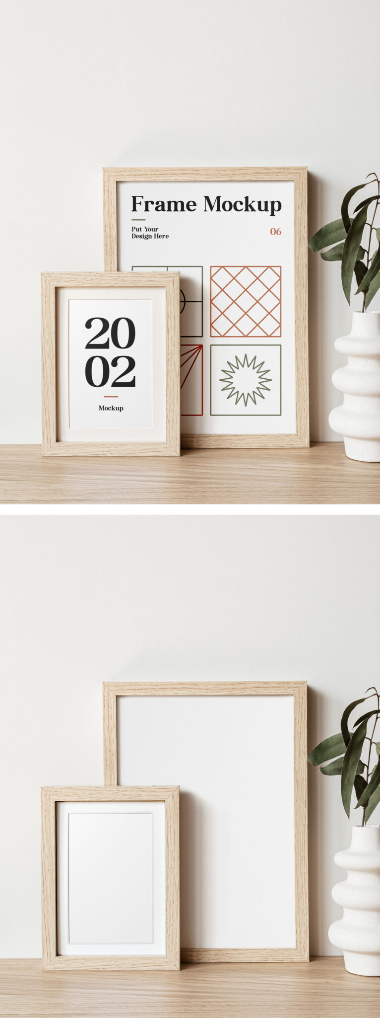 Wood Frames on Table Mockup — Mr.Mockup | Graphic Design Freebies