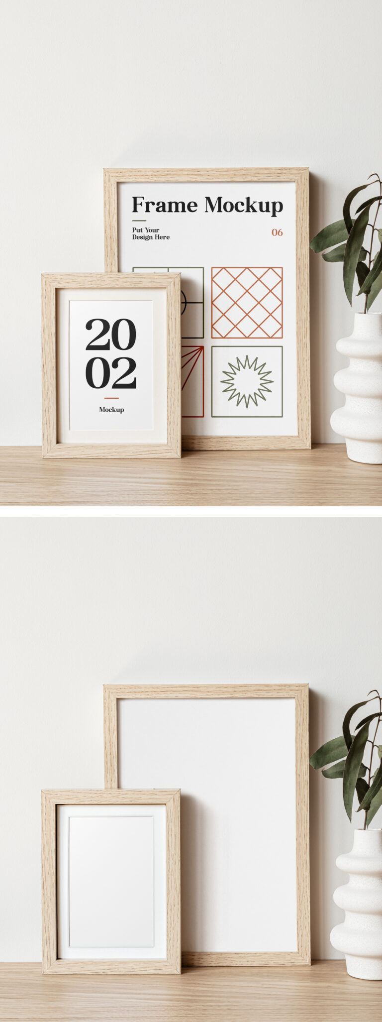 Wood Frames on Table Mockup — Mr.Mockup | Graphic Design Freebies