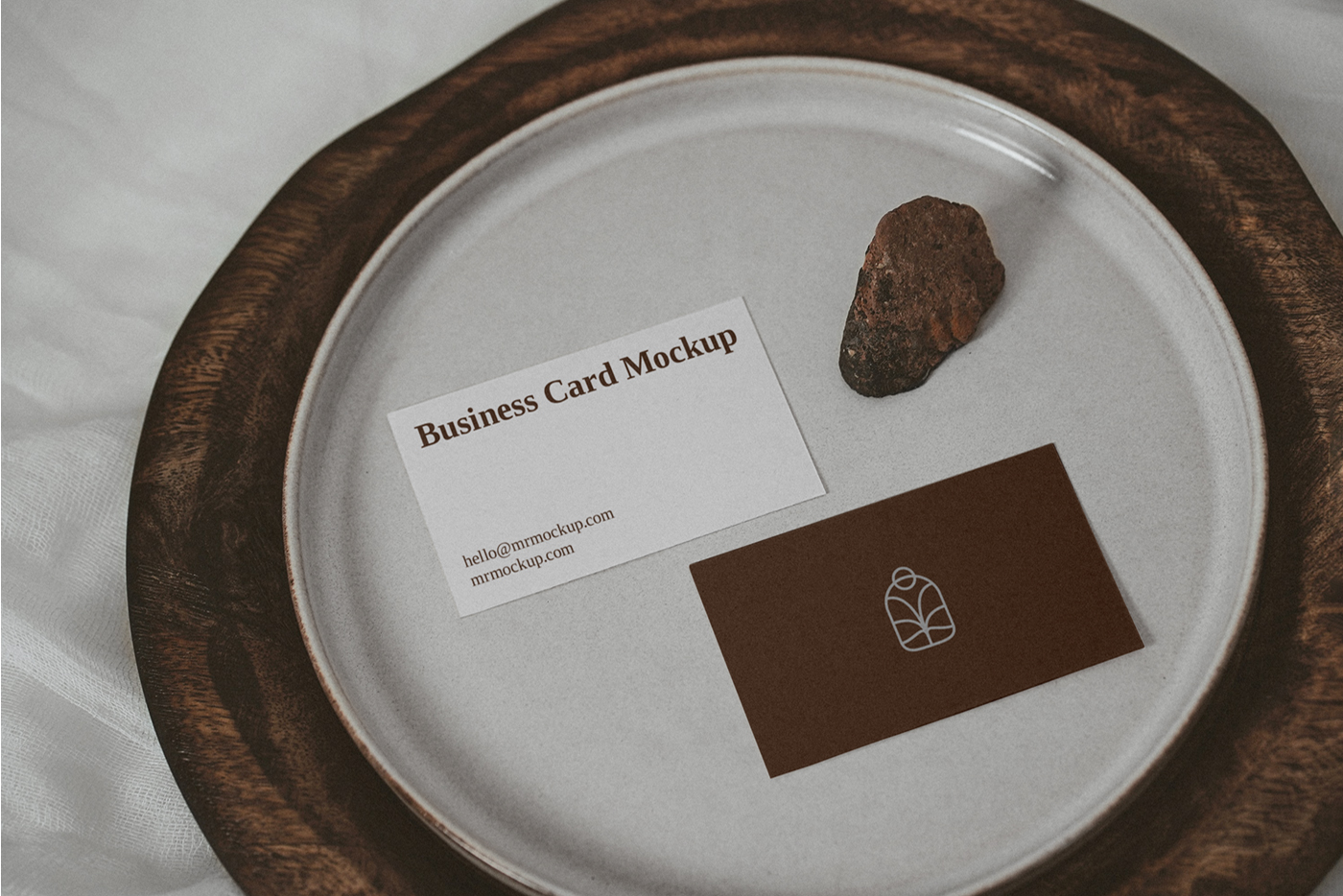 Business Card on Plate Mockup — Mr.Mockup | Graphic Design Freebies