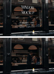 Restaurant Window PSD Mockup — Mr.Mockup