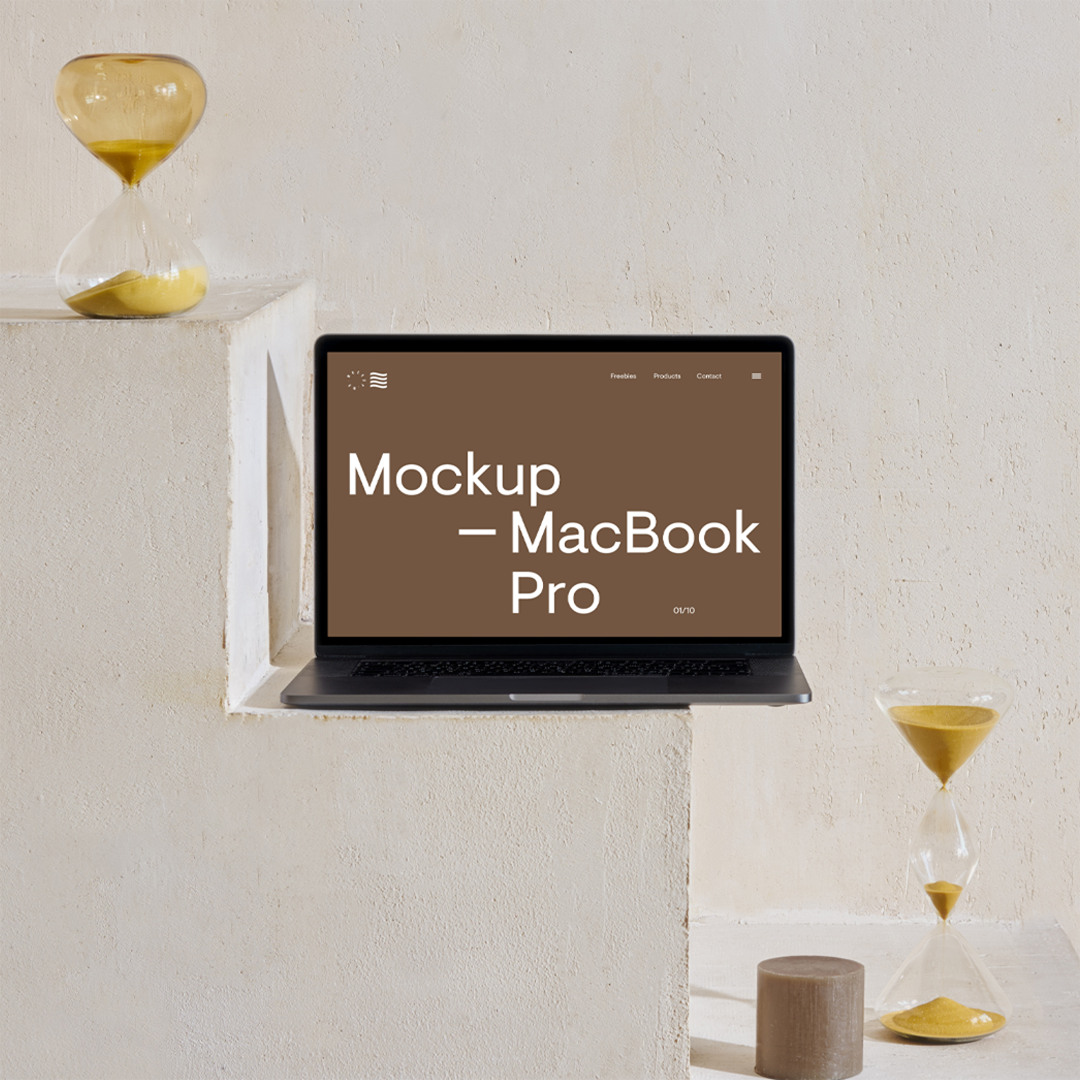 MacBook Pro on Stairs Mockup — Mr.Mockup