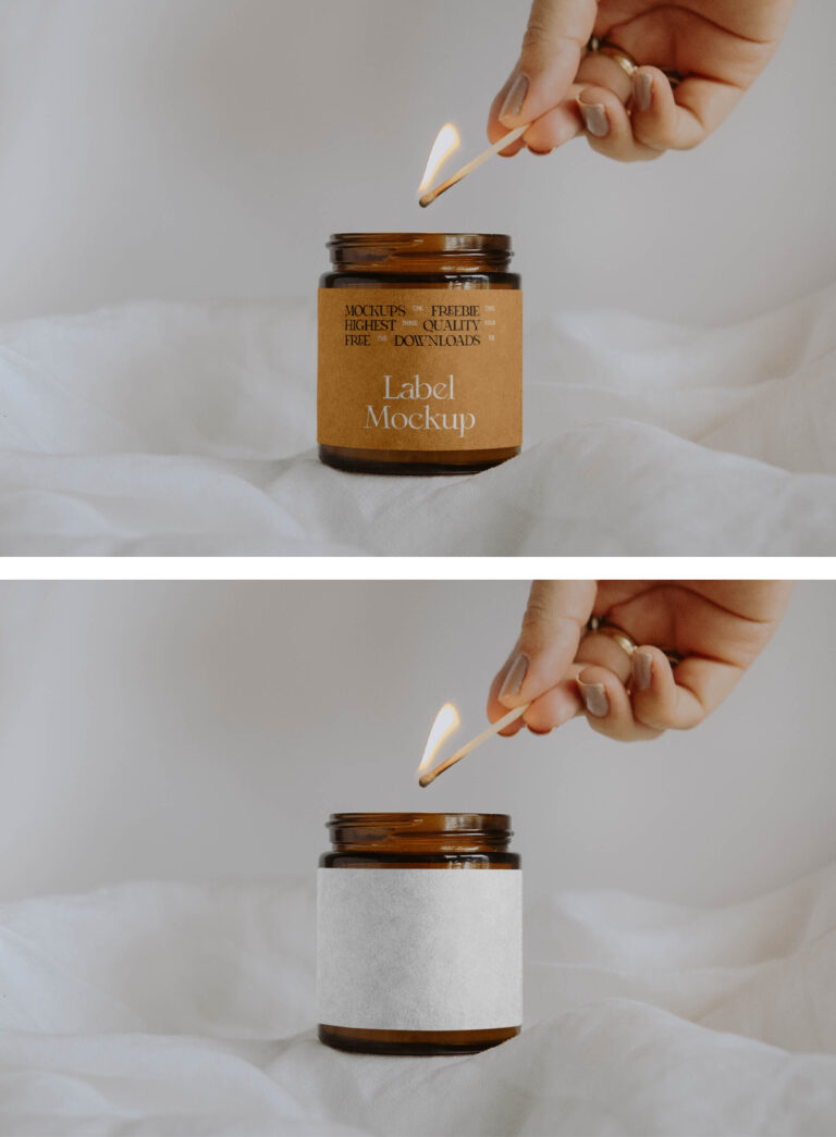 Hand Light Candle Mockup — Mr.Mockup
