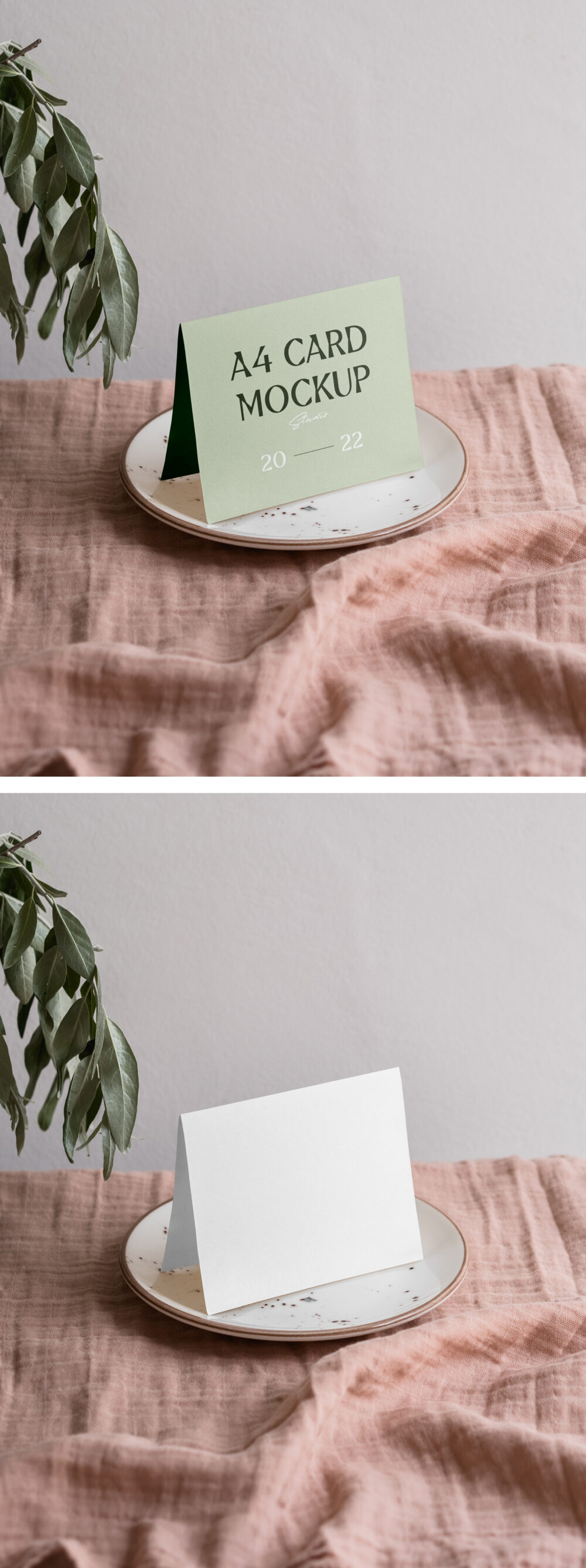 Invitation Card on Plate Mockup — Mr.Mockup