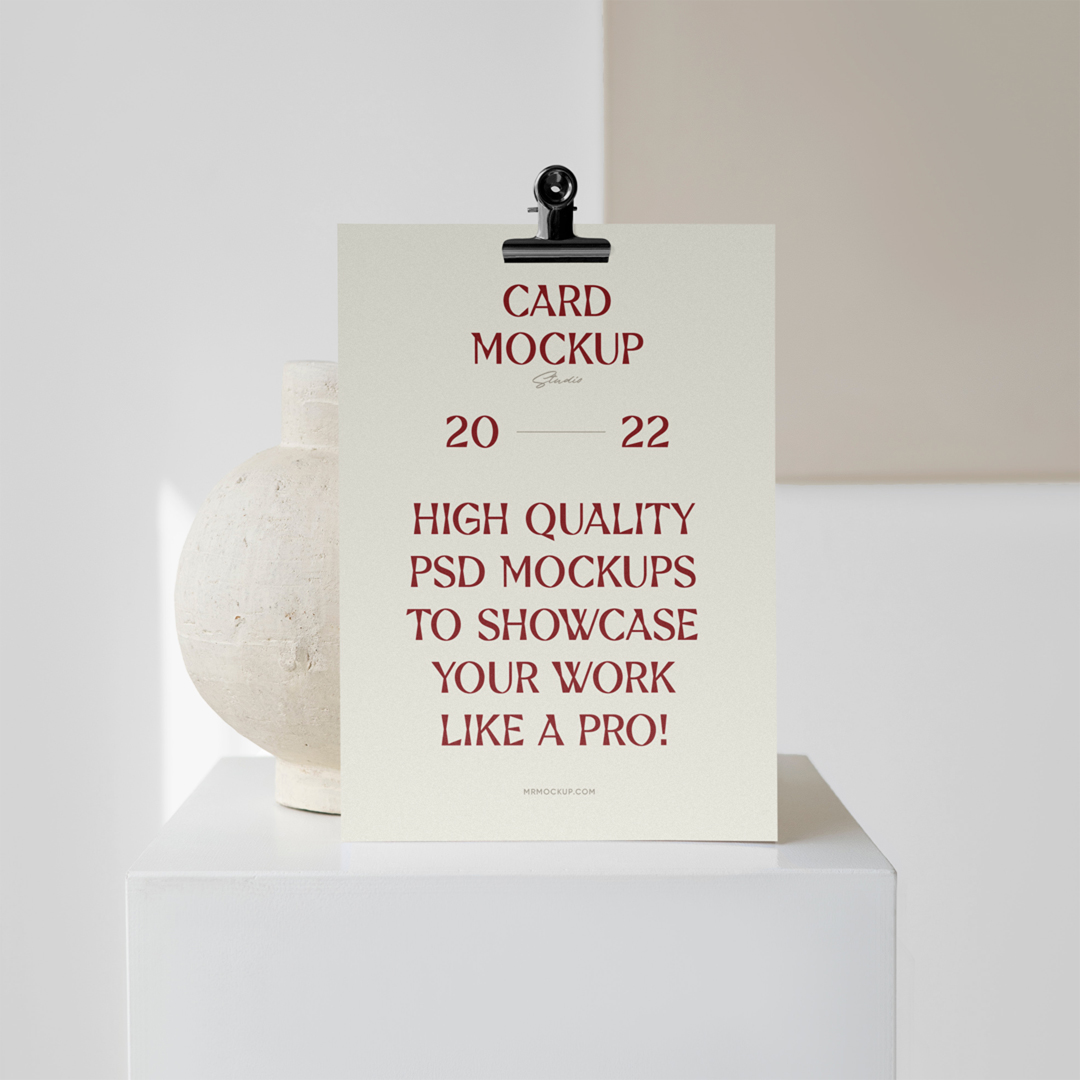 Card with Vase PSD Mockup — Mr.Mockup