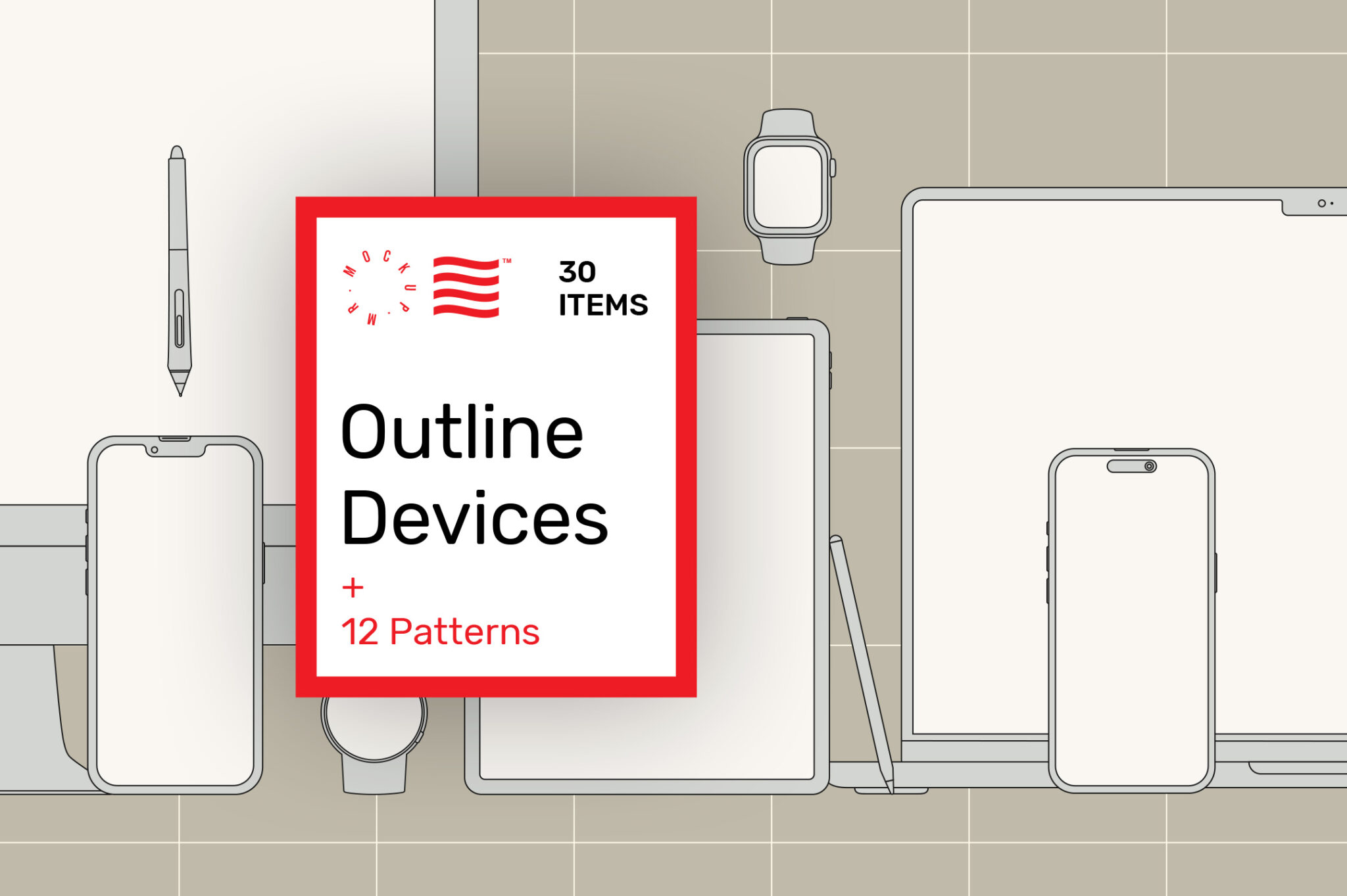 Outline Device Mockups — Mr.Mockup PSD Mockups & Freebie