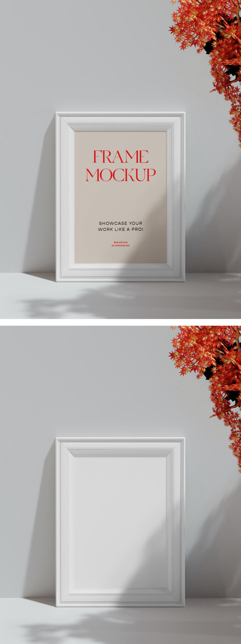 Mini Frame with Flower Mockup — Mr.Mockup