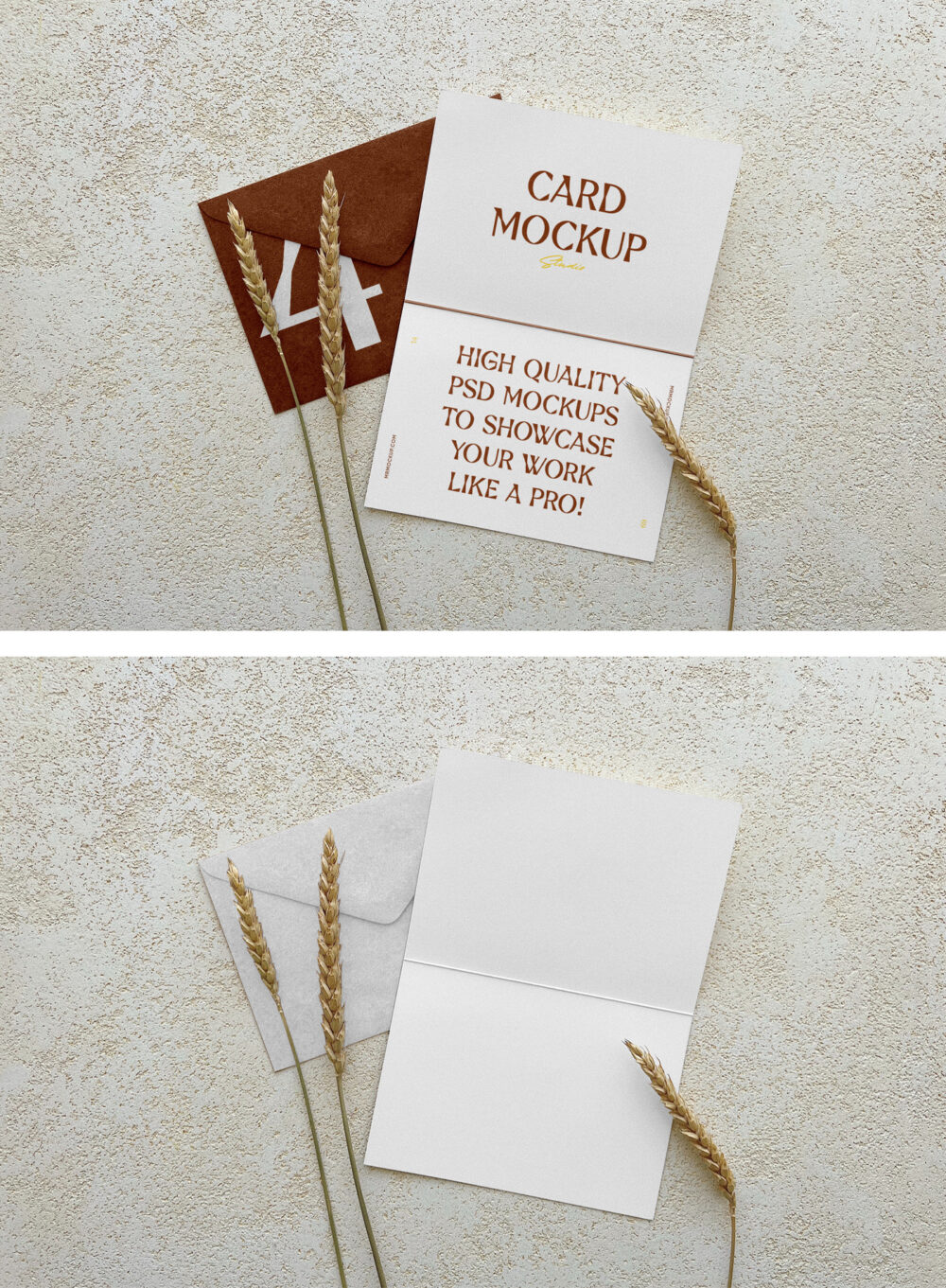 Open Card with Envelope Mockup — Mr.Mockup
