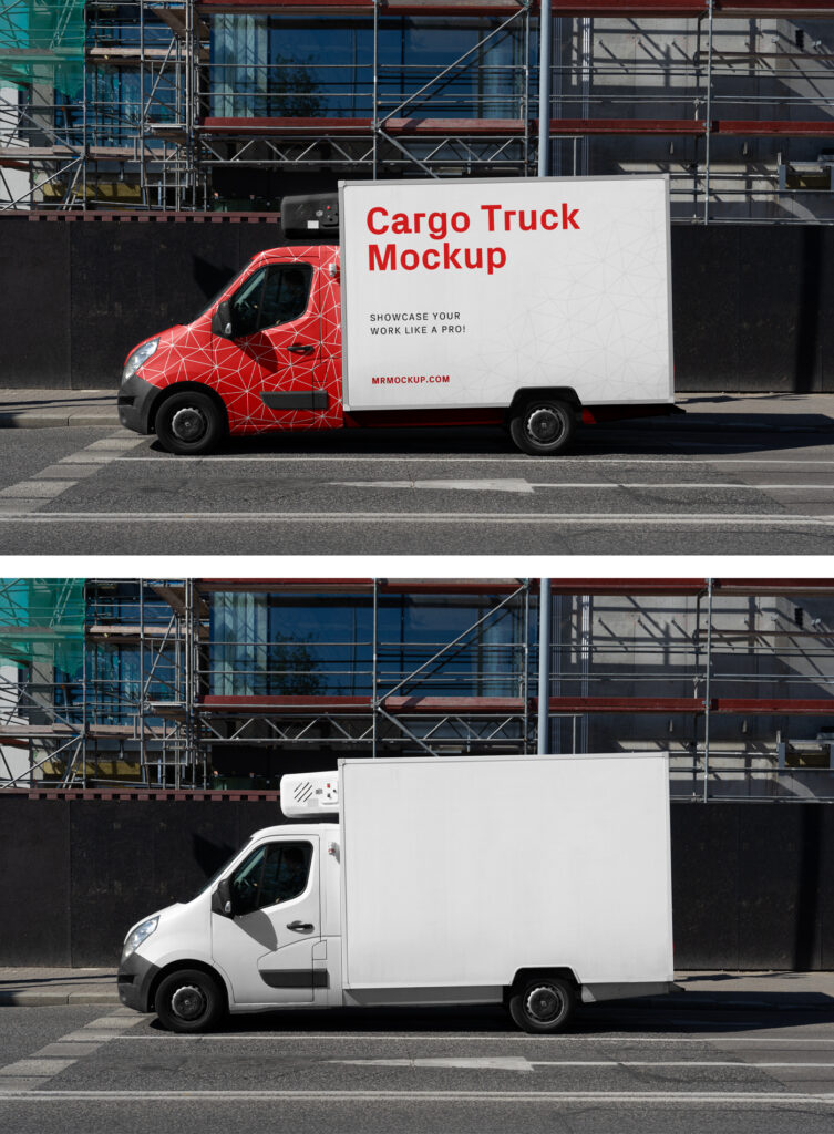 Free Small Cargo Truck Mockup — Mr.Mockup