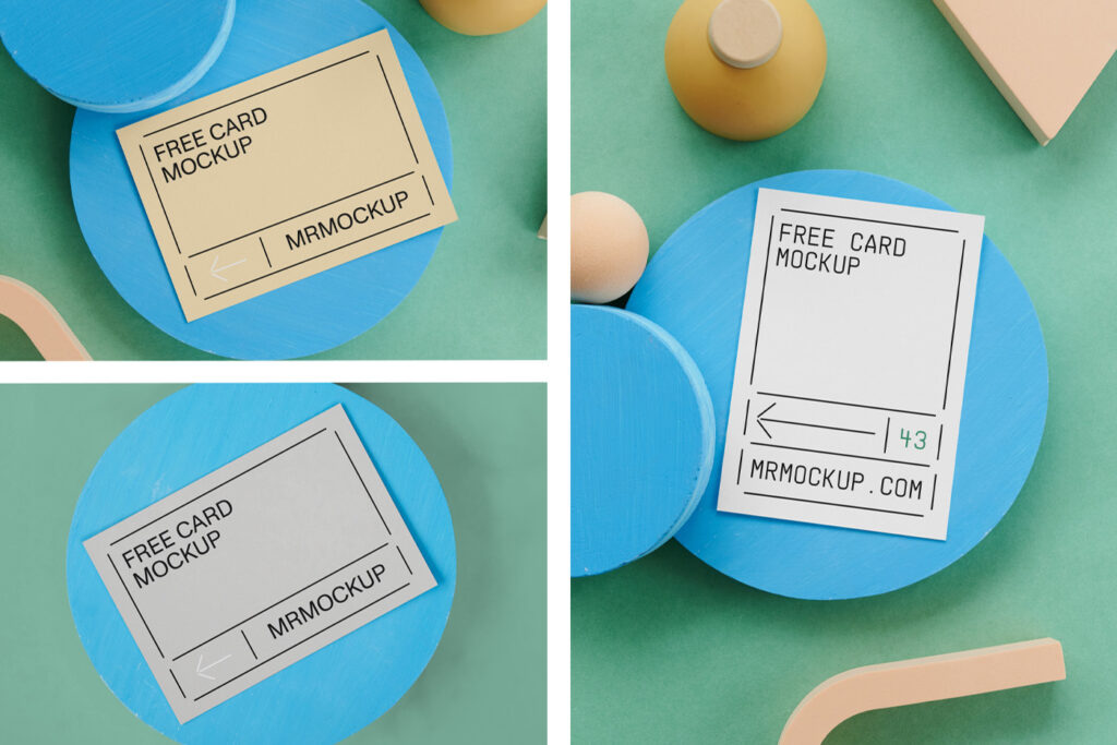 Cards on Circle Block Mockup — Mr.Mockup