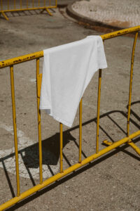 Free T-Shirt on Street Mockup — Mr.Mockup