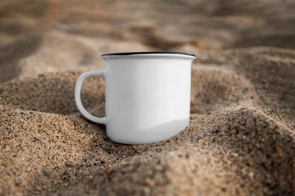 Free Mug in Sand Mockup — Mr.Mockup