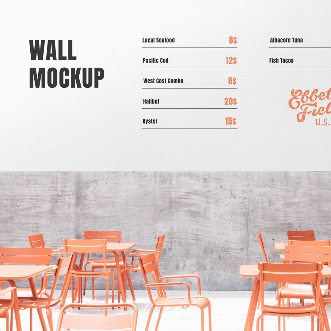 Free Restuaurant Wall Mockup — Mr.Mockup