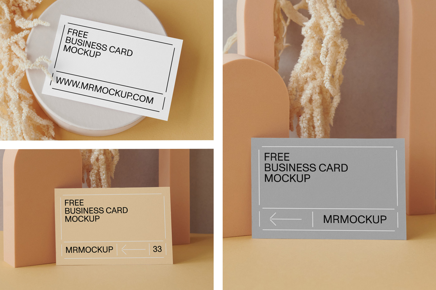 Cards with Paper Figures Mockup — Mr.Mockup