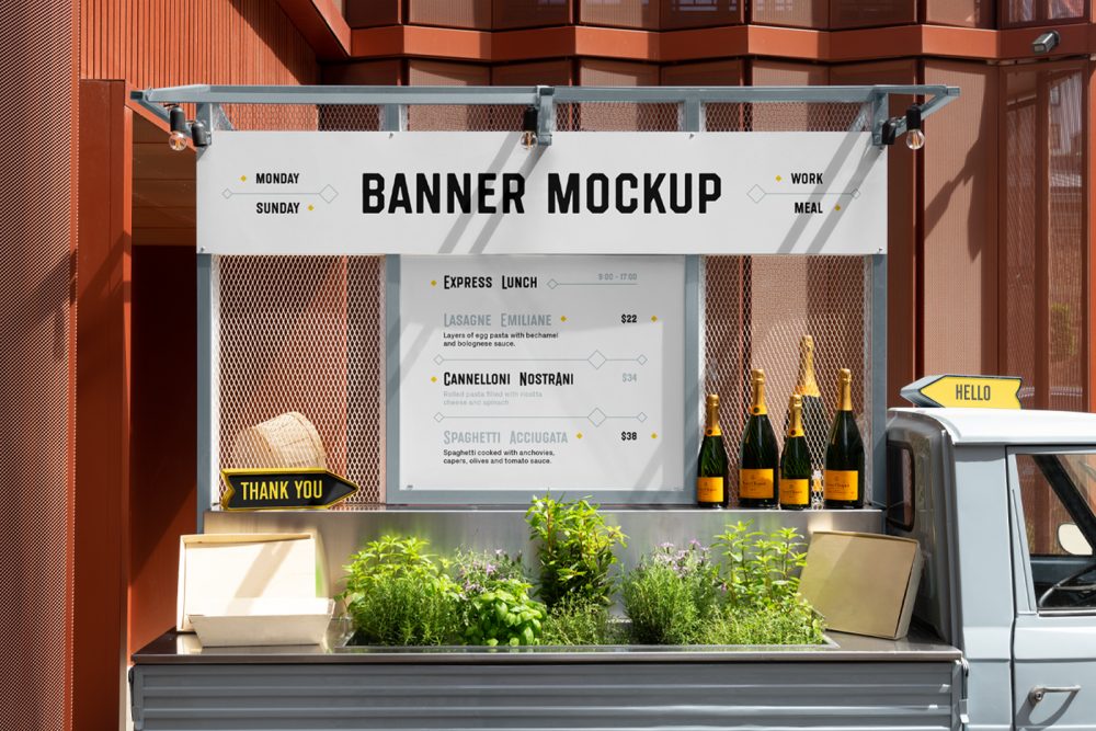 Free Restaurant Food Truck Mockup — Mr.Mockup