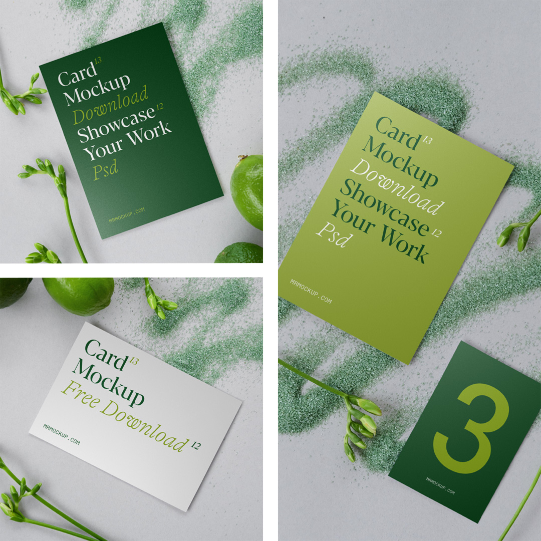 Free Cards Set PSD Mockups — Mr.Mockup