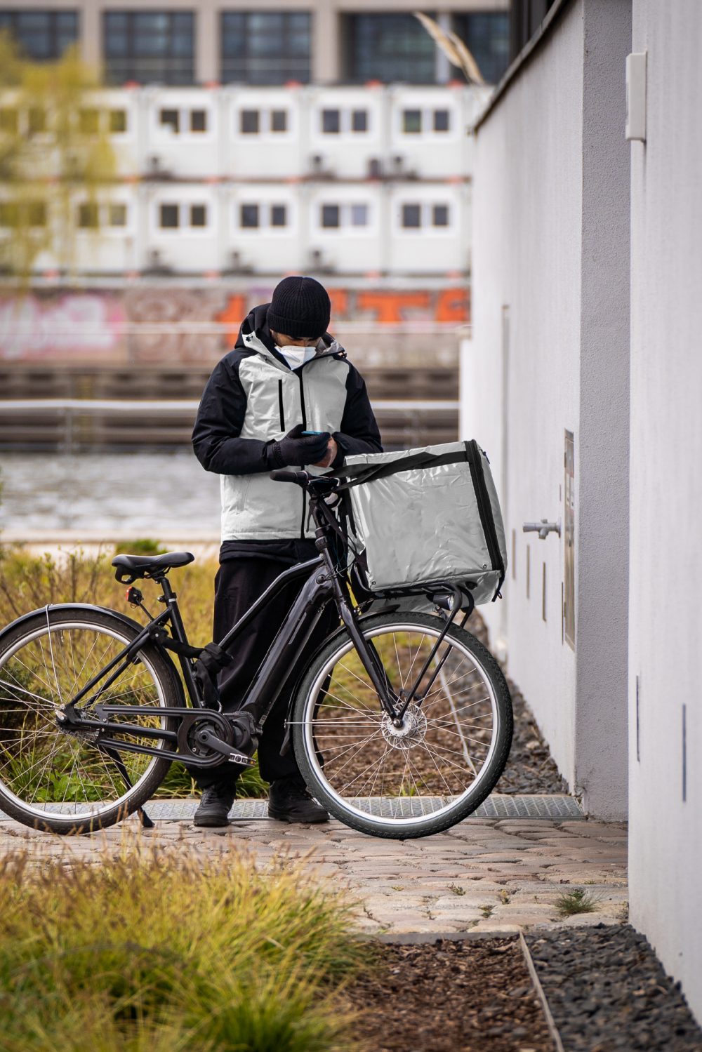 Free Food Delivery Man Mockup — Mr.Mockup