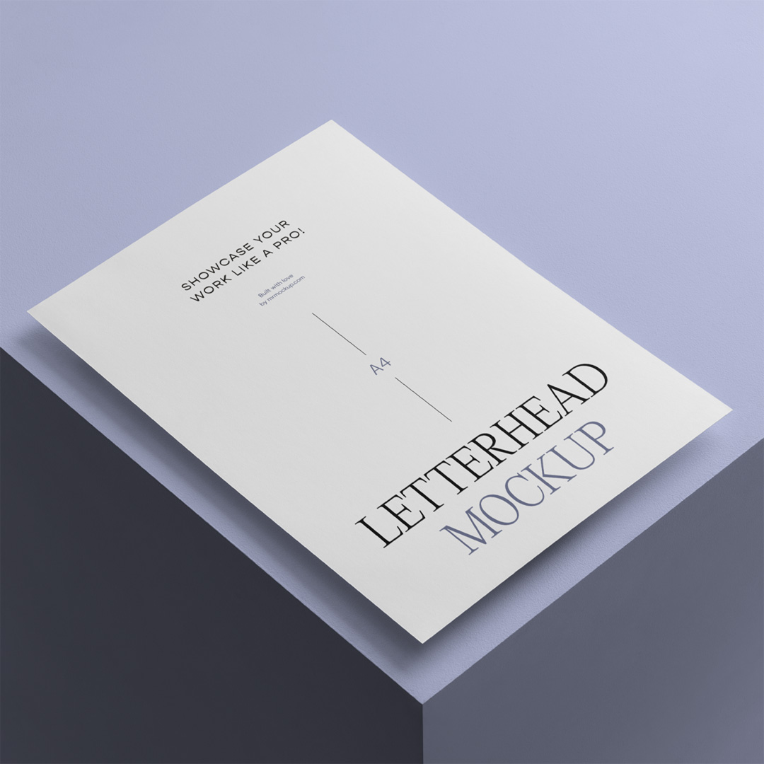 Free A4 Letterhead Mockup — Mr.Mockup