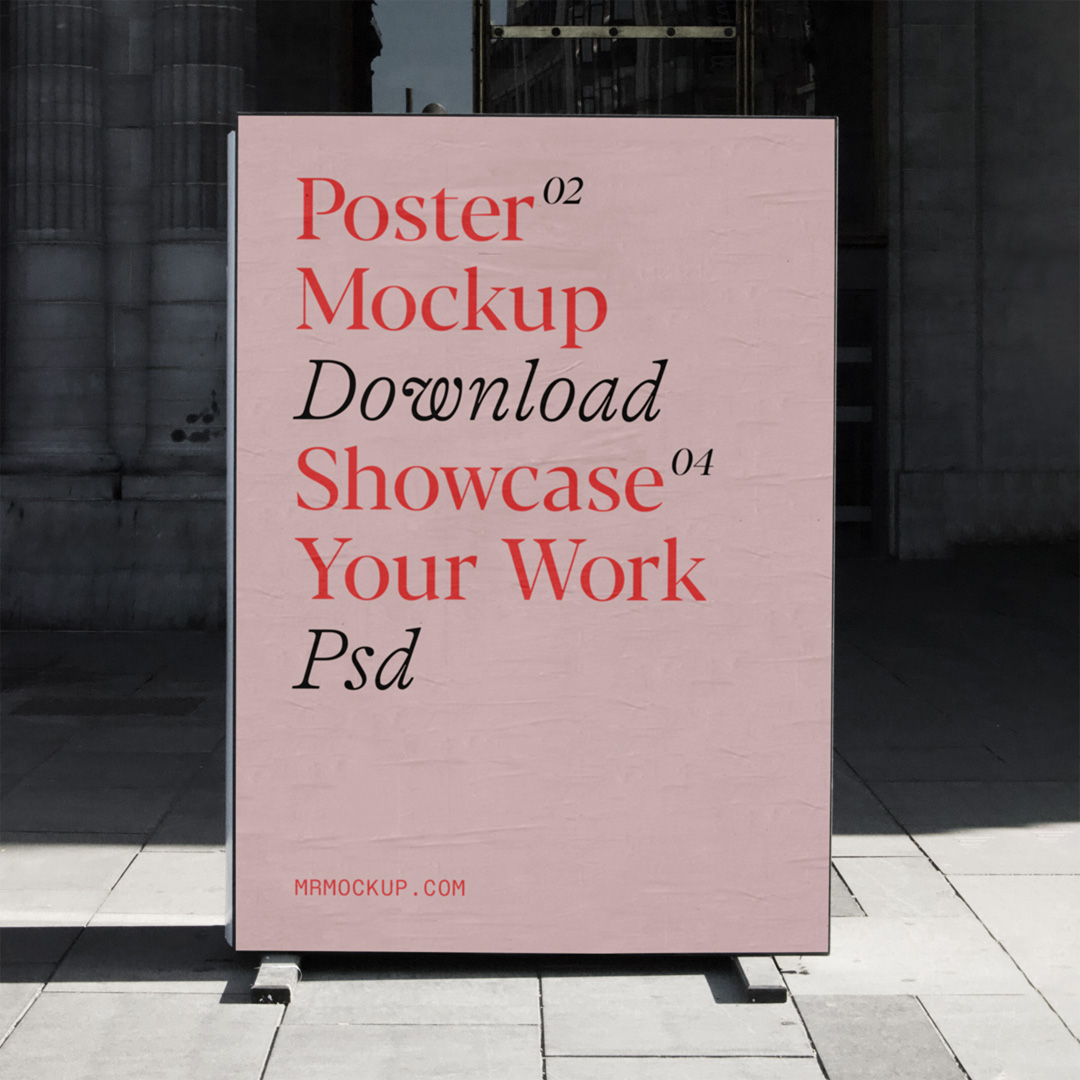 Free Front View Poster Mockup — Mr.Mockup Free Front View Poster Mockup — Mr.Mockup