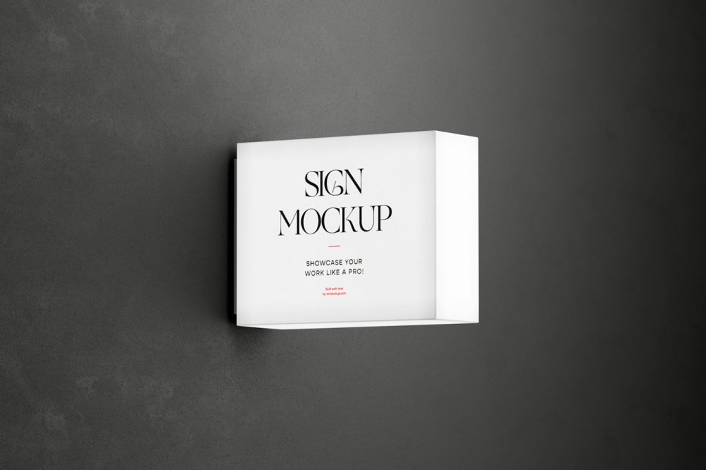 Free Lightbox Sign Mockup — Mr.Mockup