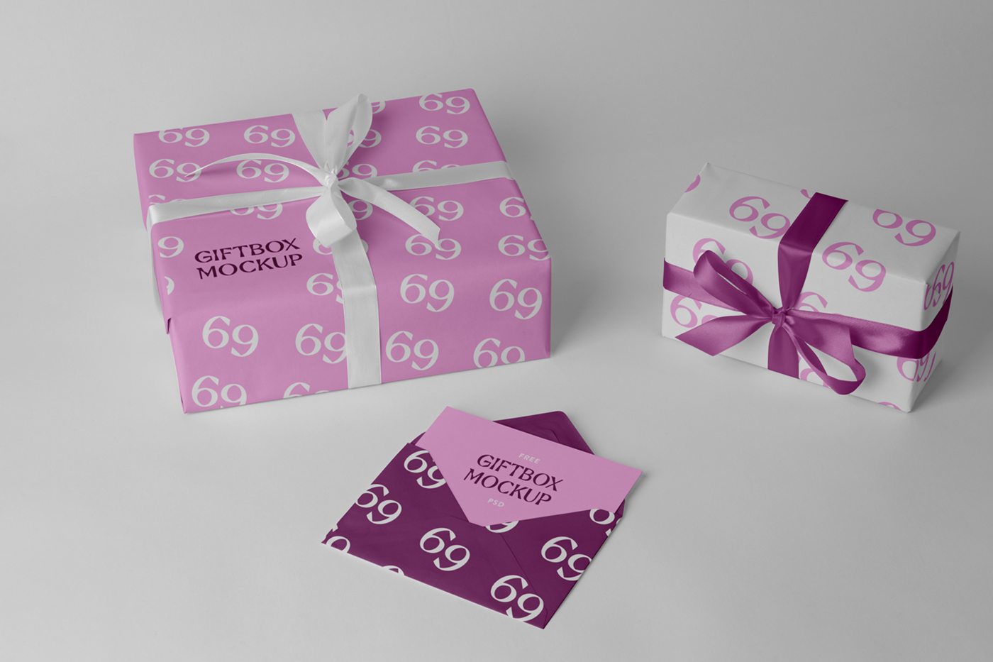 Free Envelope with Two Boxes Mockup — Mr.Mockup