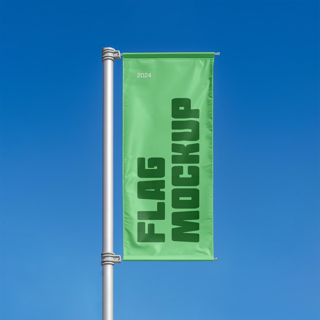 Free Single Flag Mockup — Mr.Mockup