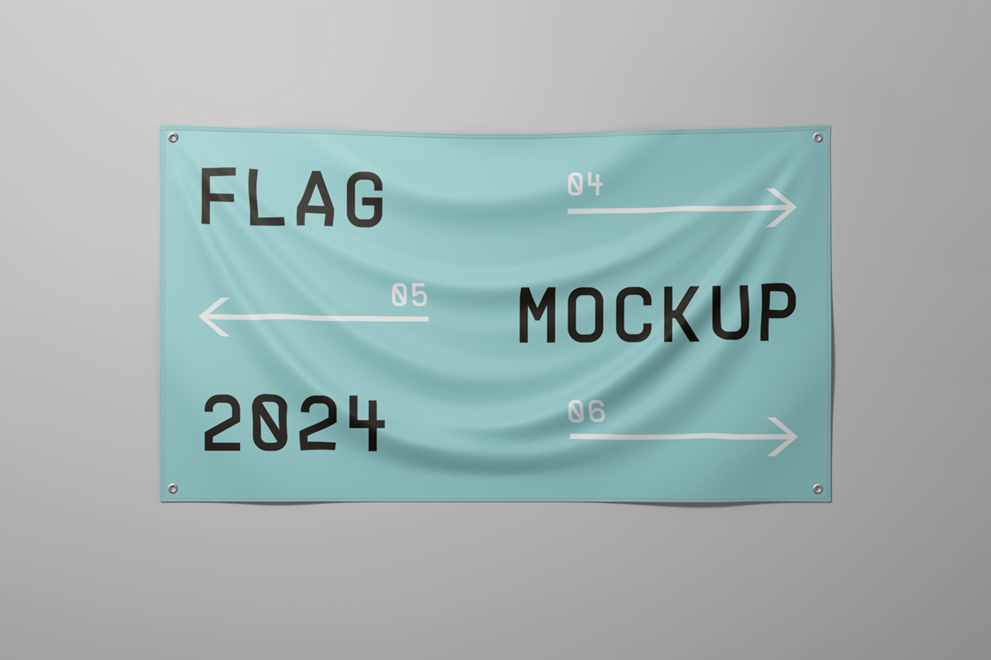 Free Big Horizontal Flag Mockup — Mr.Mockup