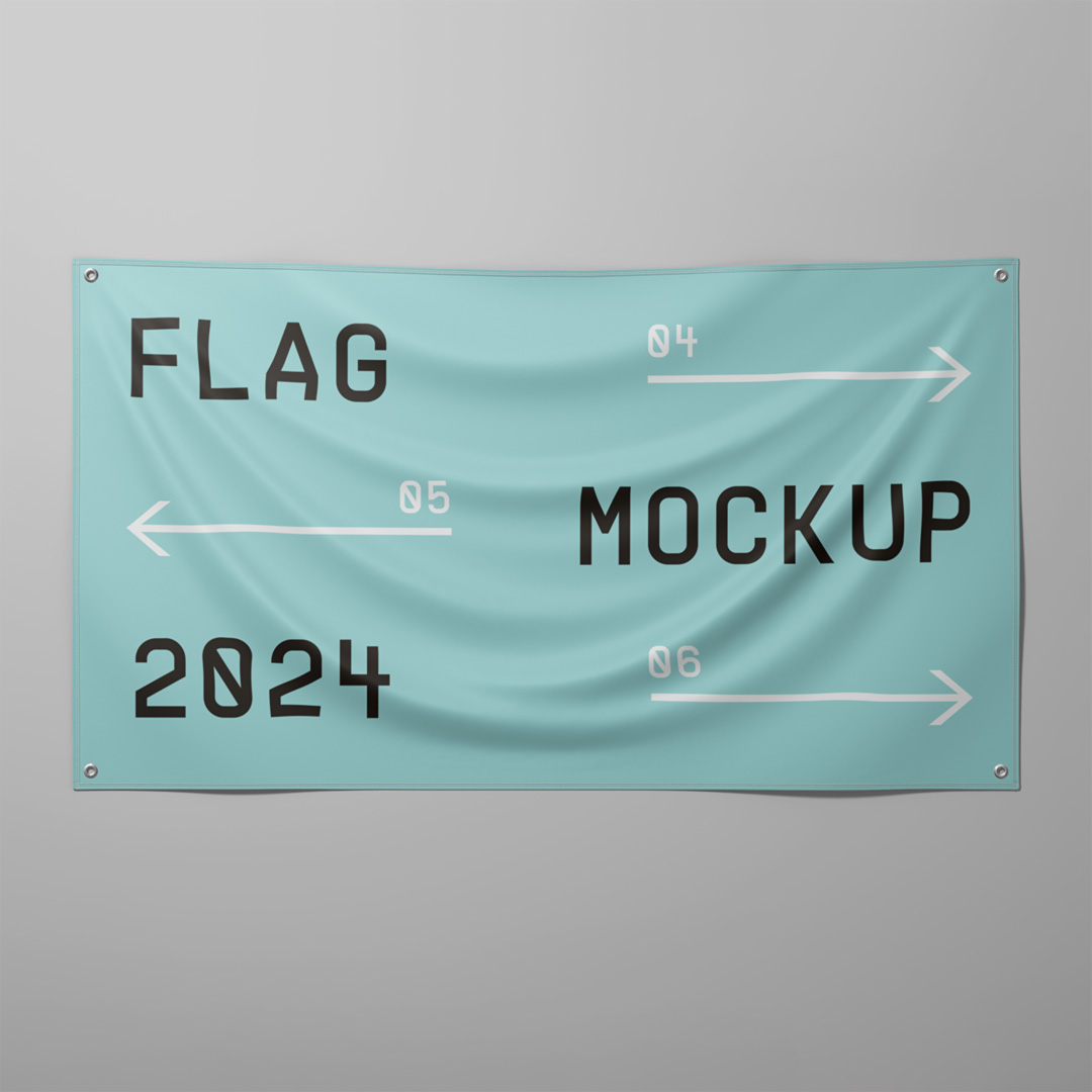 Free Big Horizontal Flag Mockup — Mr.Mockup