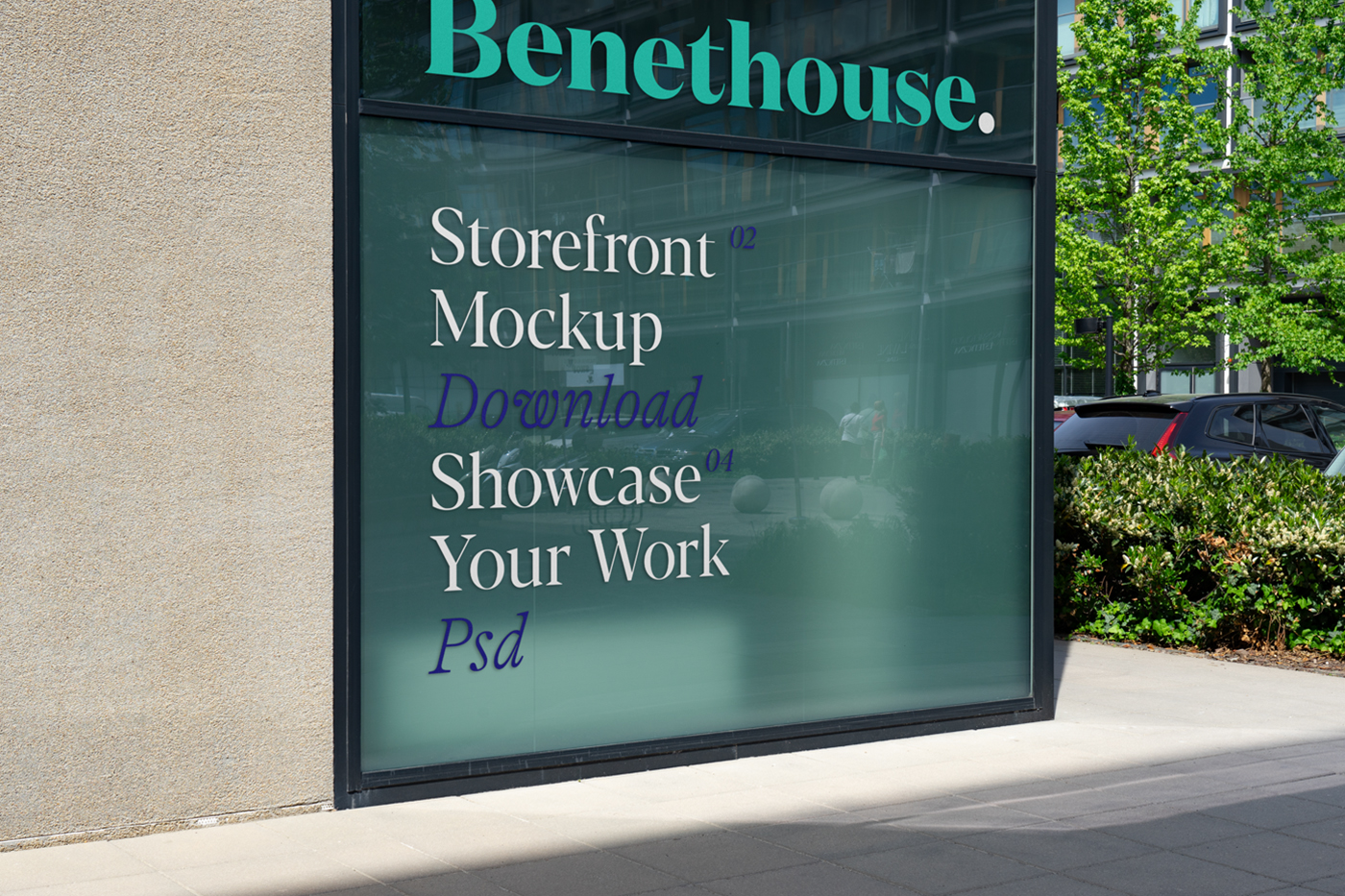 Free Corner Storefront Mockup — Mr.Mockup