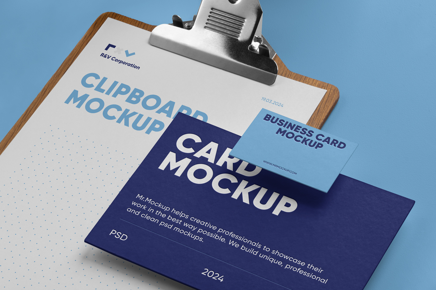 Free Corporation Papers Set Mockup — Mr.Mockup