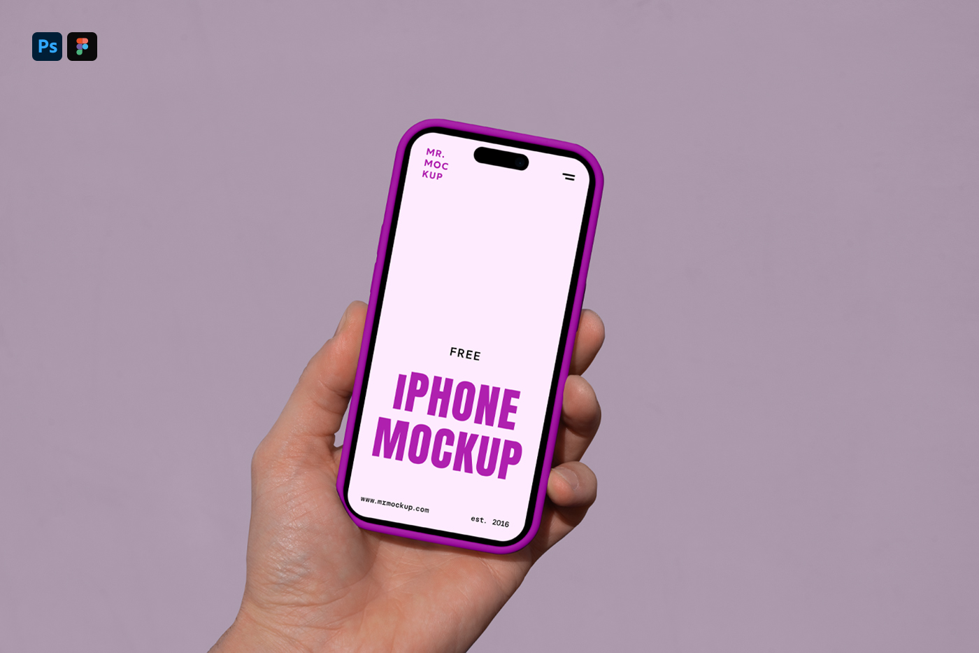 Free Hand Holding iPhone Pro Mockup — Mr.Mockup