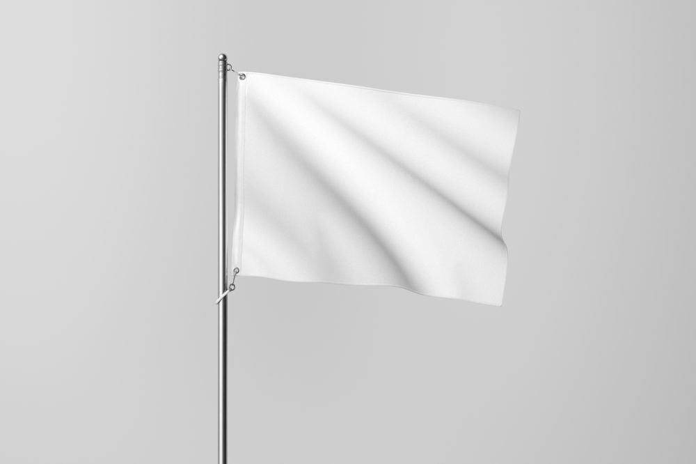 Free Horizontal Flag on Pole Mockup — Mr.Mockup