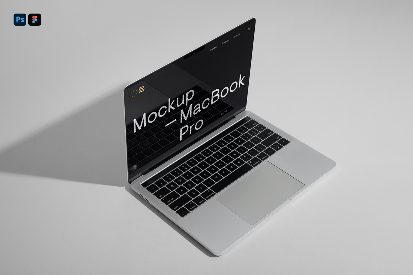 Free Silver MacBook Pro Mockup — Mr.Mockup