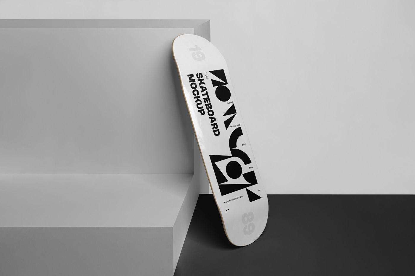 Free Skateboard on Boxes Mockup — Mr.Mockup