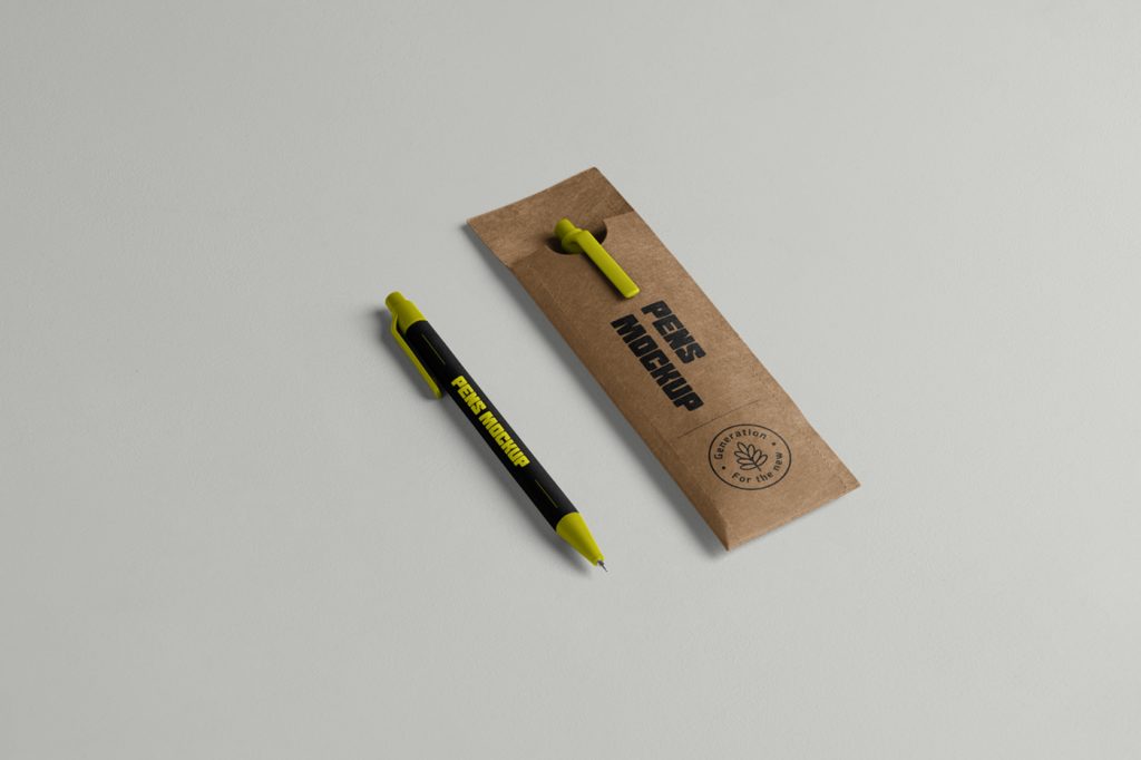 Free Two Pens with Case Mockup — Mr.Mockup