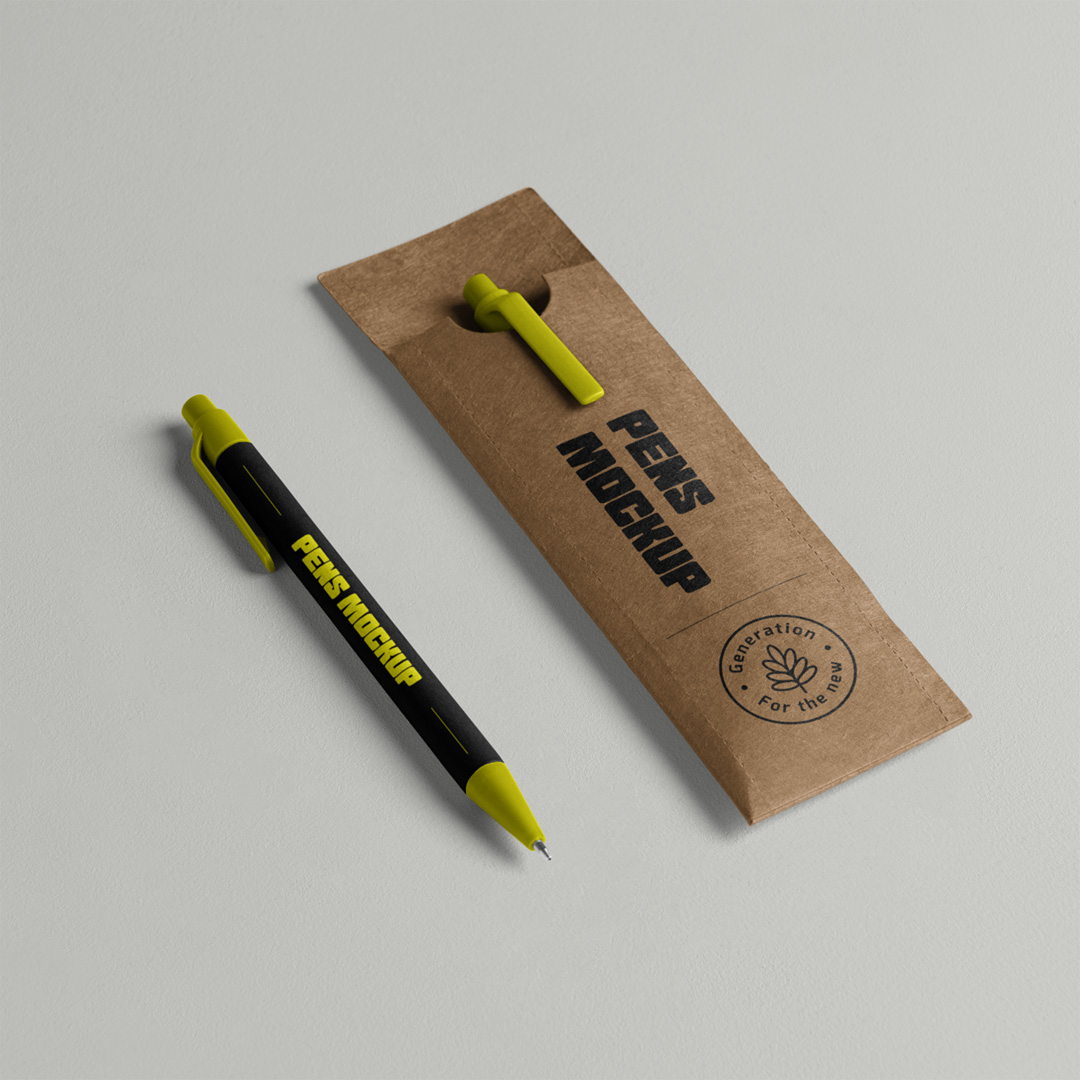 Free Two Pens with Case Mockup — Mr.Mockup