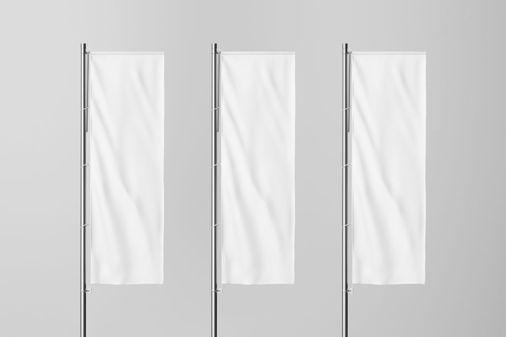Free Vertical Flag Mockup — Mr.Mockup