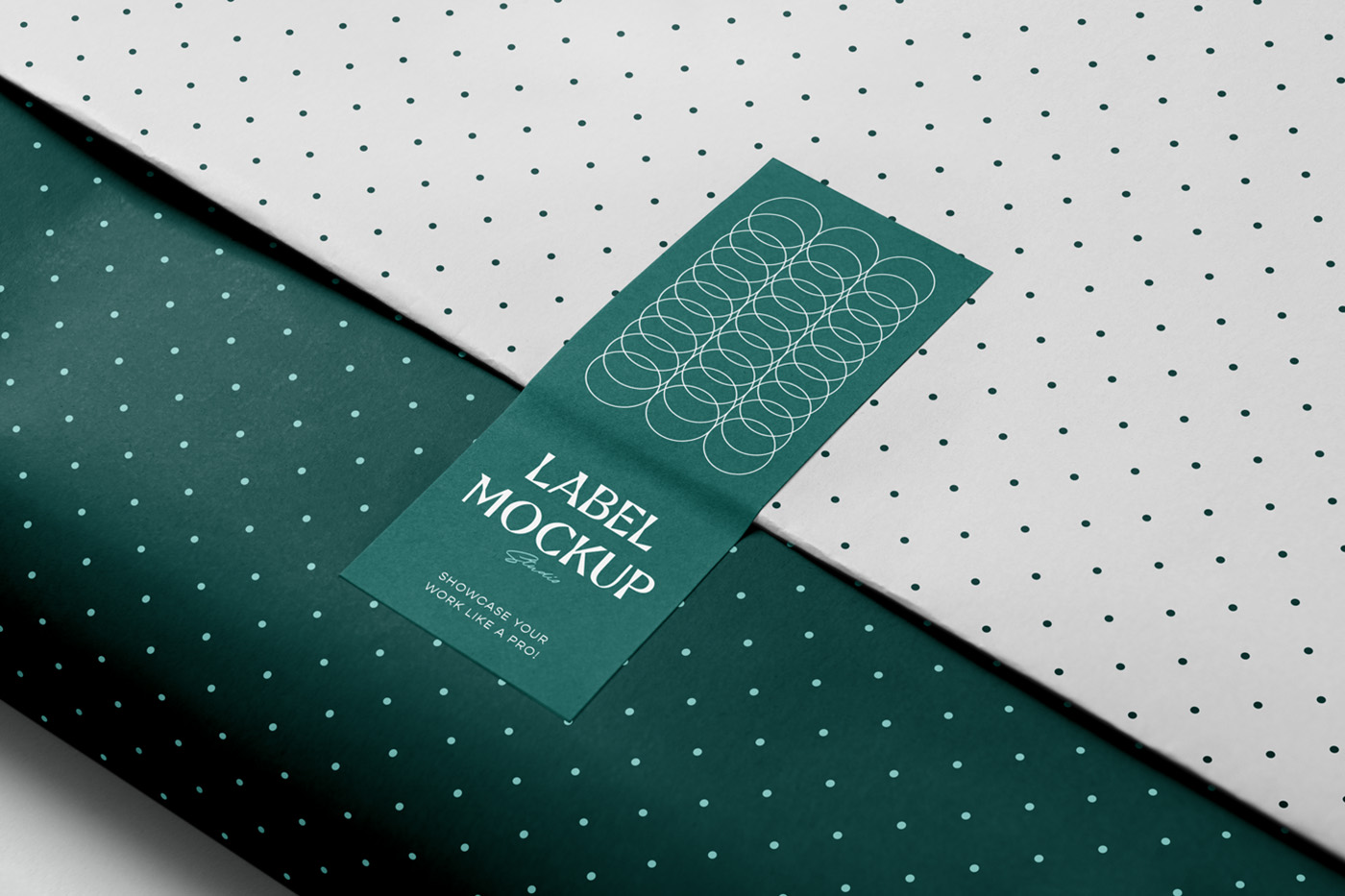 Free Wrapping Paper in Perspective Mockup — Mr.Mockup