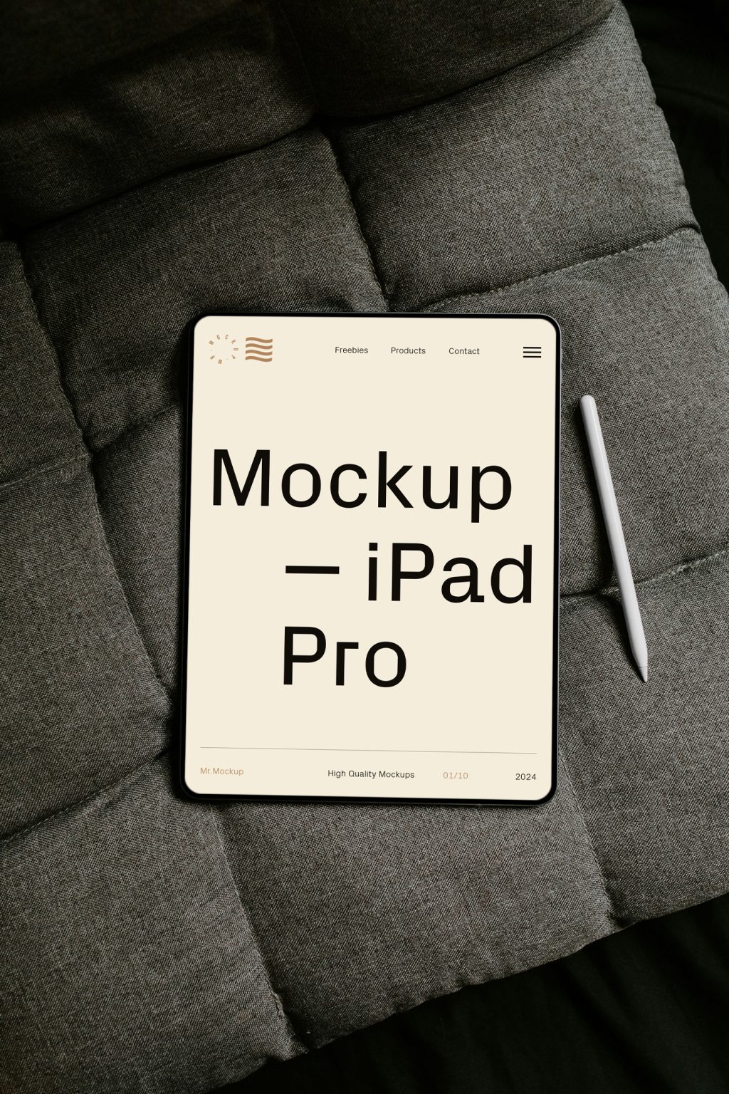 Free iPad Pro with Pencil Mockup — Mr.Mockup