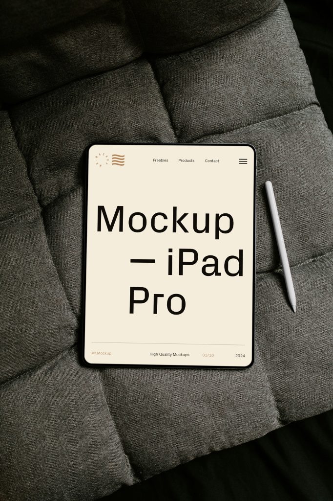 Free iPad Pro with Pencil Mockup — Mr.Mockup