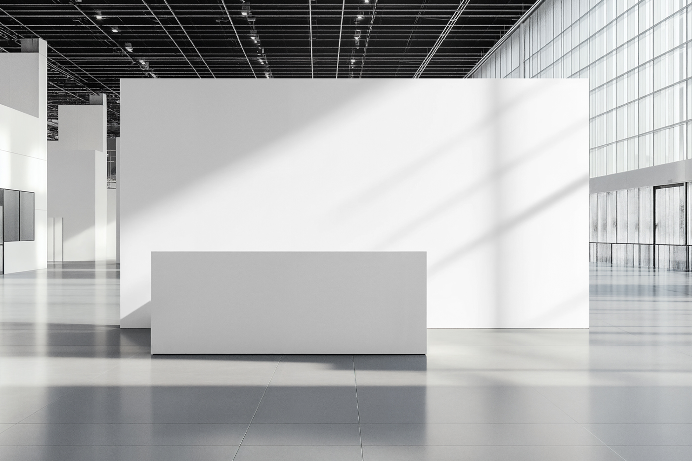 Free Reception in the Modern Building Mockup — Mr.Mockup